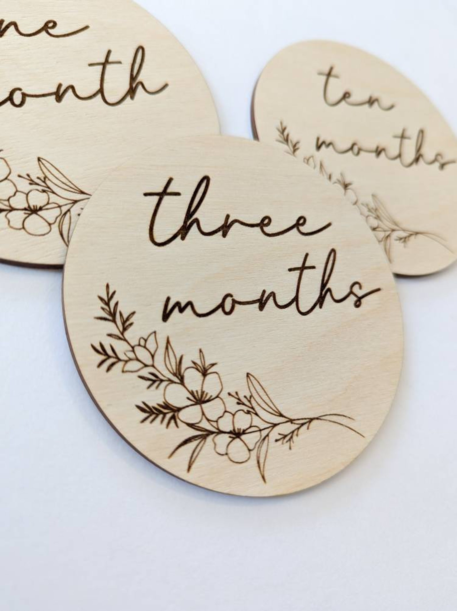 Wooden Monthly Milestone Discs, Baby Shower Gift for New Mom, Milestone ...