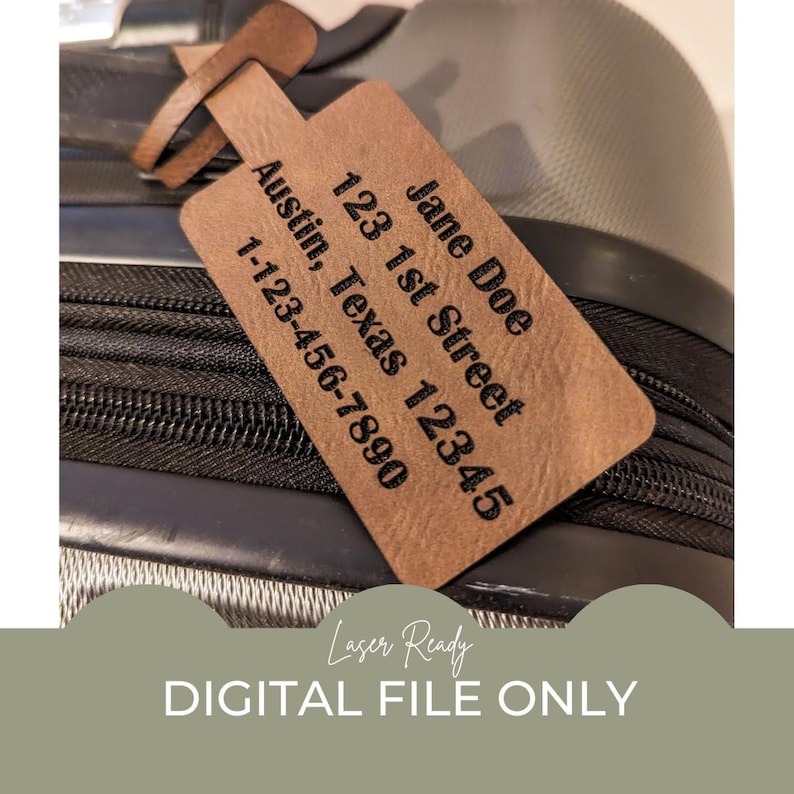 Baggage Tag SVG, Travel Tag SVG, Bag Tag SVG, Luggage Tag File, Leather ...