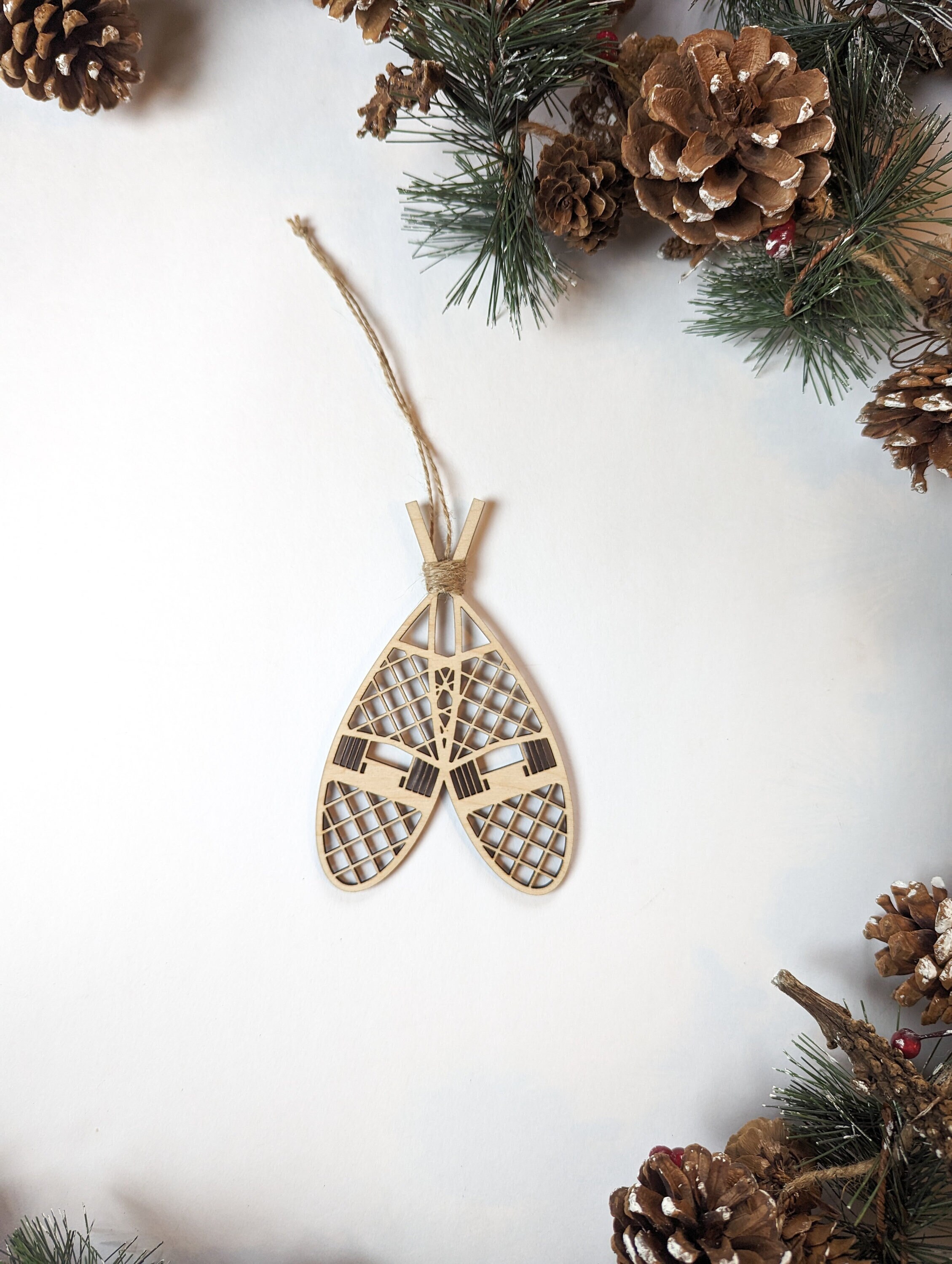 Snowshoe Ornament, Christmas Gift for Outdoorsman, Wooden Snowshoe ...