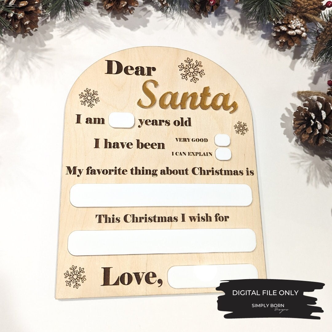 Dear Santa SVG, Christmas List SVG, Letter to Santa Svg, Santa Board ...
