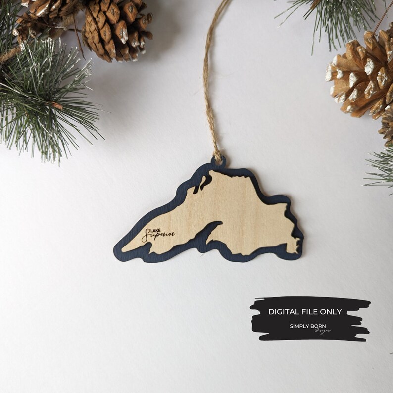 Lake Superior Ornament SVG, Lake Superior SVG, Laser Cut Ornament Files ...
