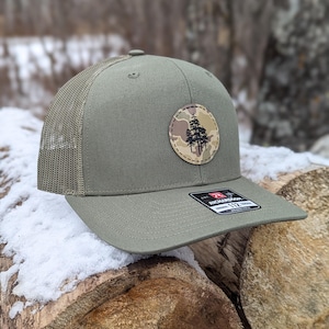 Leather Patch Hat, Pine Tree Hat, Tree Hat Patch, Richardson 112 Hat ...