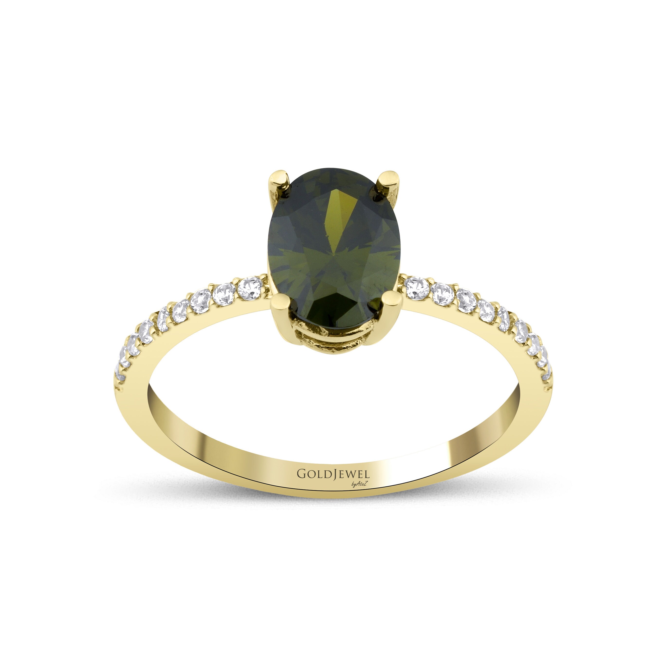 14K Solid Gold Peridot Ring Gemstone Ring August Birthstone - Etsy