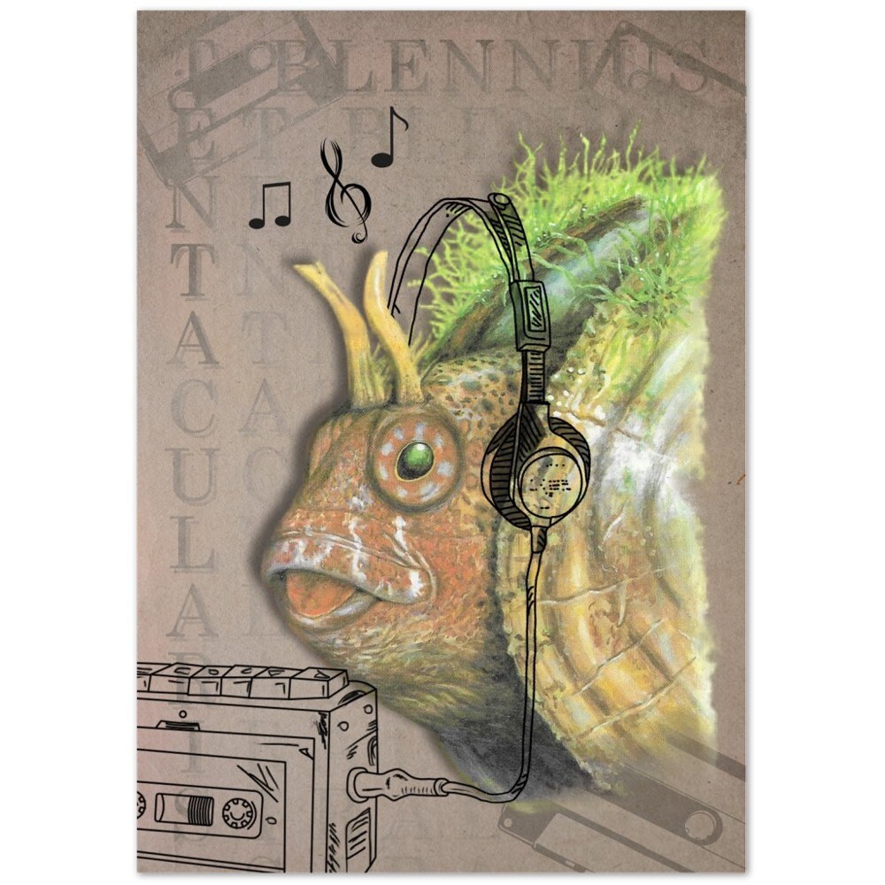 Retro Walkman Fish Slime Fish Vintage Print Poster Poster Wall - Etsy