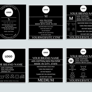 Editable Clothing Tag Bundle, T-shirt Neck Label Tag, DIY Garment Care ...