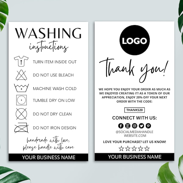 Dtf Care Instruction Template - Etsy