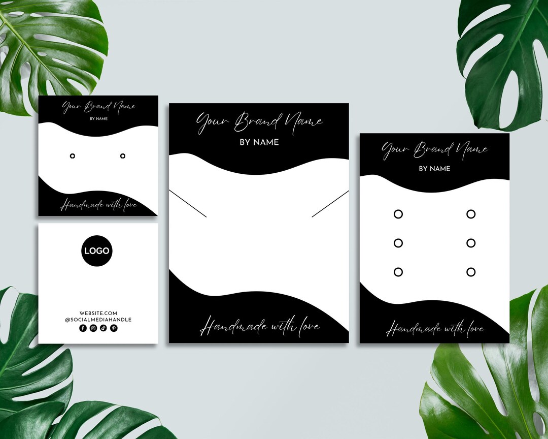 Editable Jewelry Display Card, Printable Earrings Display Cards, Custom ...