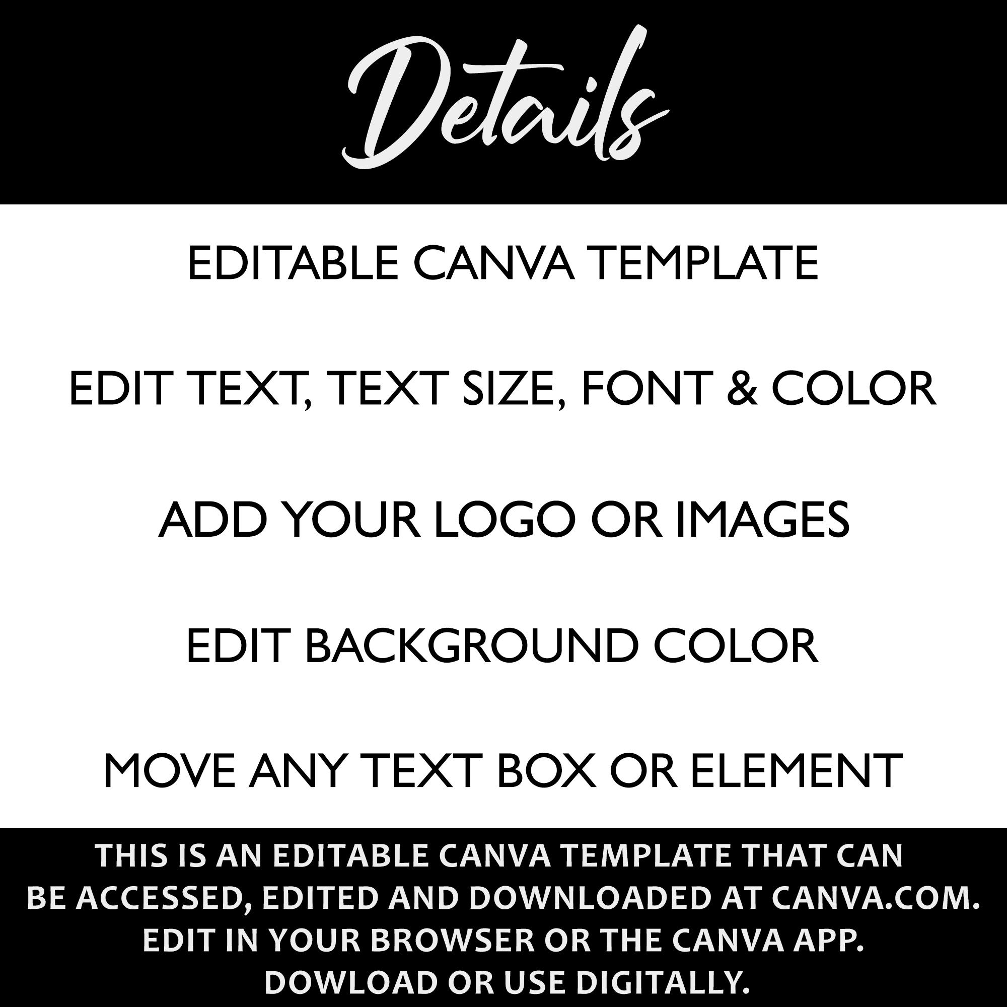 Cookie Care Card, Editable Canva Template, Printable Cookie Care Guide ...
