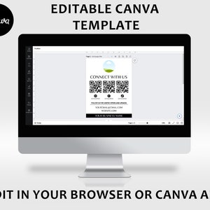 Editable Social Media Sign Template, QR Code Sign, Printable Social ...