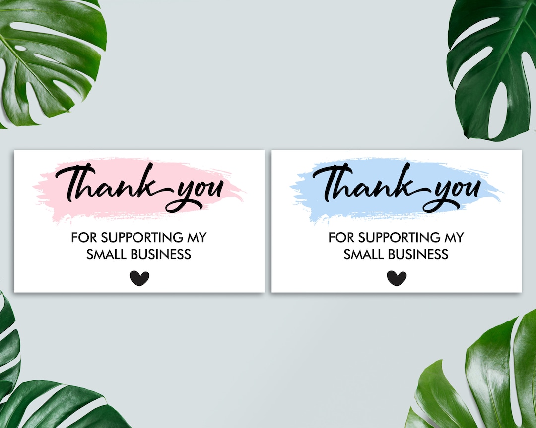 Printable Thank You Card, Small Business Supplies, Digital File, PNG ...
