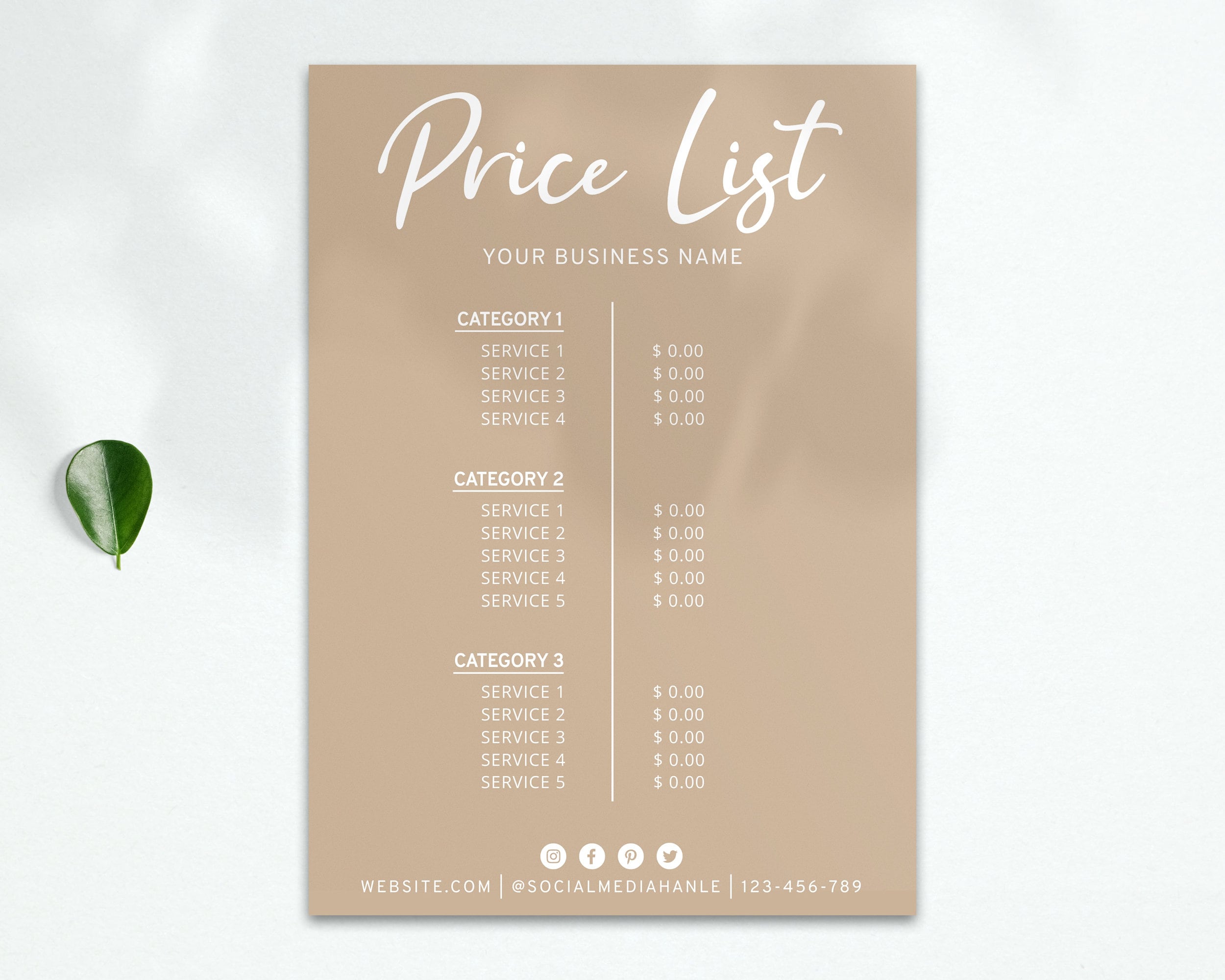 Editable Price List Template Printable Pricing Sheet DIY - Etsy Canada