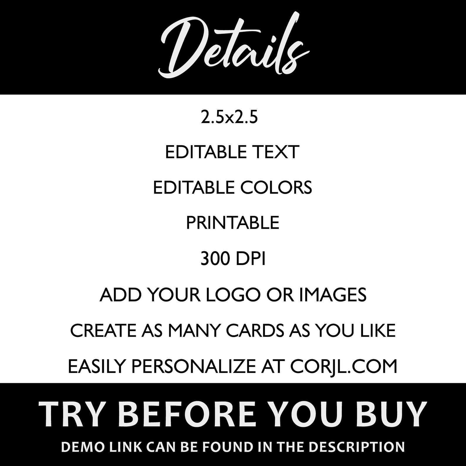 Editable Snap and Share Card Template, Small Business Packaging Inserts ...