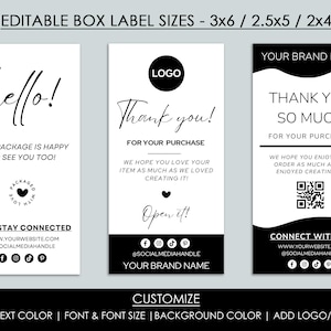 Box Label Bundle, Editable Canva Template, Printable Parcel Sticker ...
