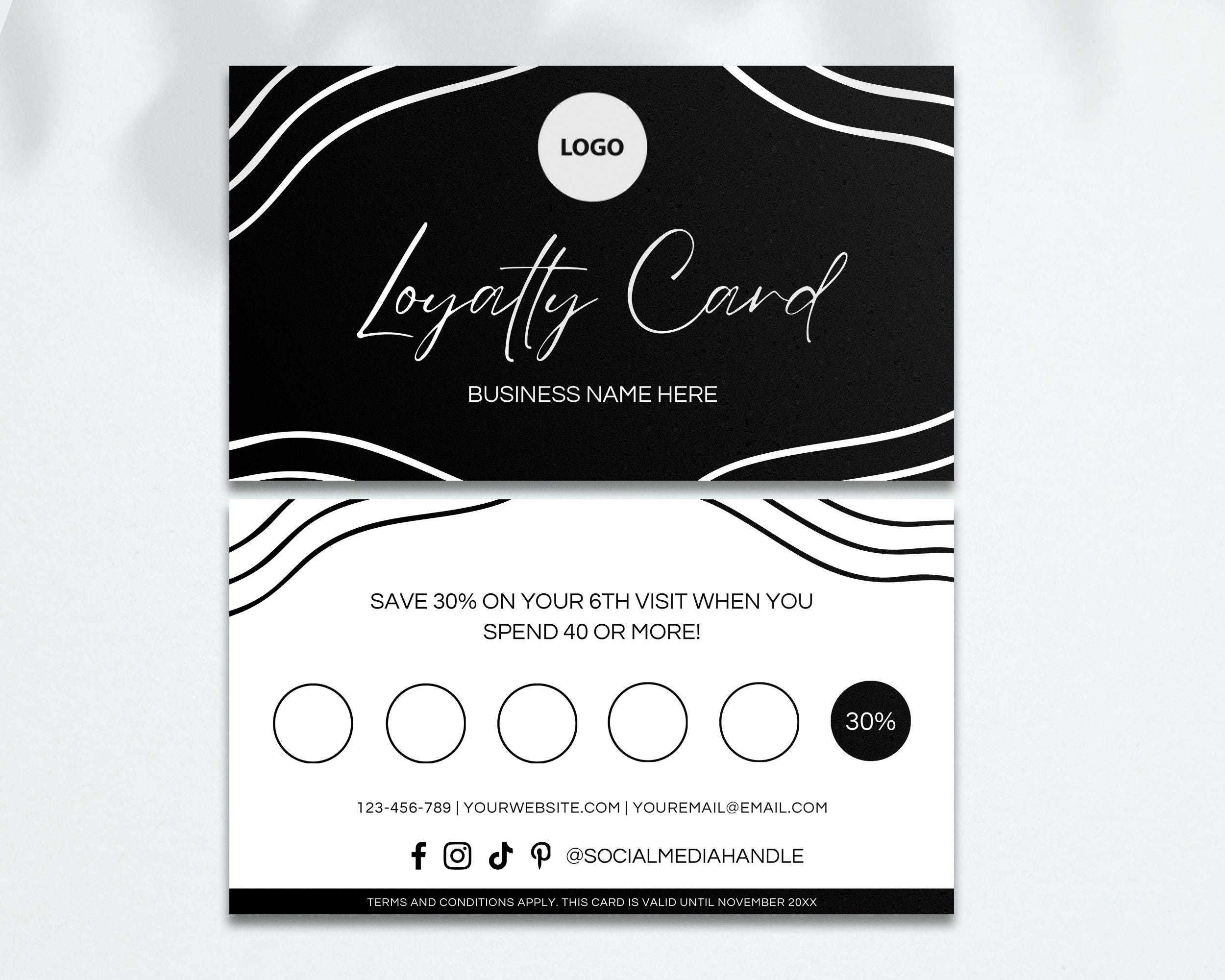 Editable Loyalty Card, Canva Template, Modern, DIY Rewards Card Design ...