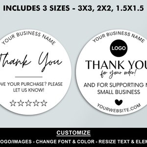Thank You Sticker Bundle, Editable Snap and Share Label, Printable ...