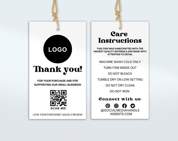 Hang Tag Template, Editable Canva Template, Printable Price Tag ...