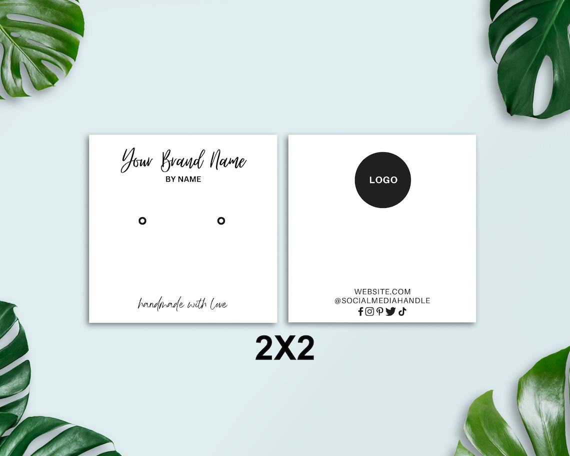 Editable Jewelry Display Card Template Printable Earrings - Etsy Australia