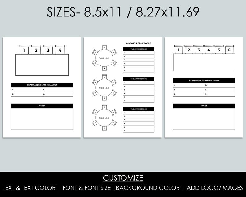 Wedding Table Seating Planner, Round Table Seating Chart, Event ...