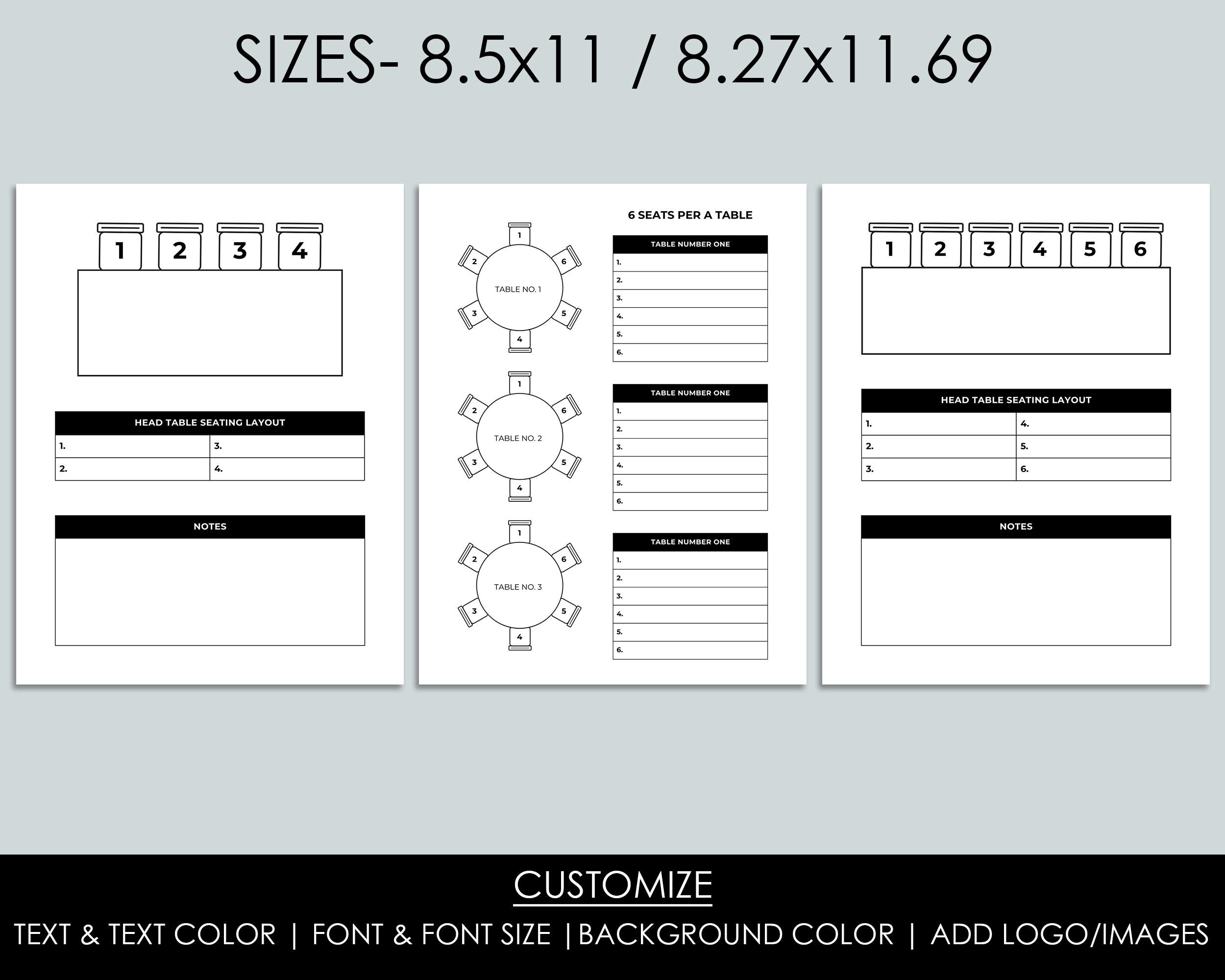 Wedding Table Seating Planner, Round Table Seating Chart, Event ...