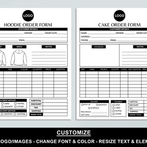 Editable Order Forms Bundle, Tumbler, Tshirt, Order Tracker, Invoice ...