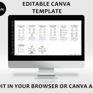 Care Card Bundle, Printable Cup Care Card, Editable Canva Template ...