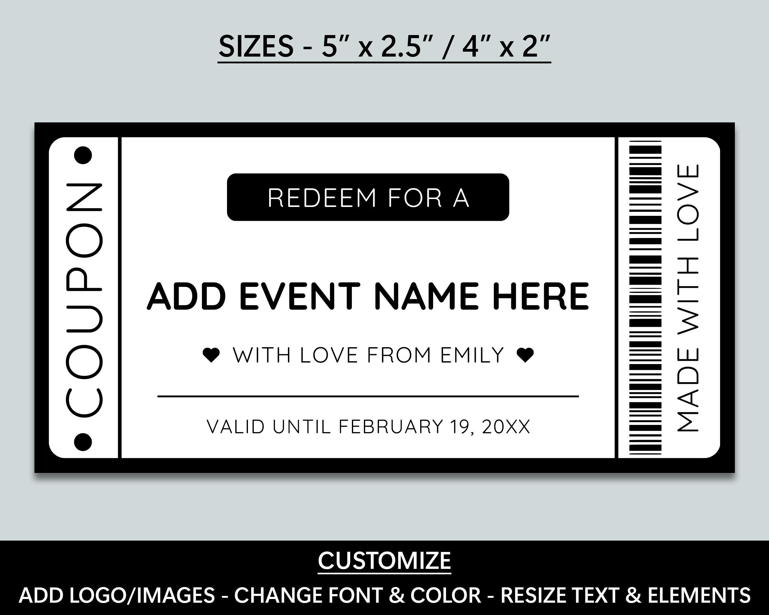 Editable Coupon Template, Canva Template, Custom Love Voucher Design ...