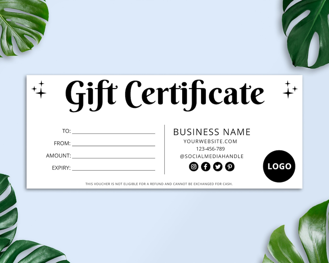 Editable Gift Certificate Template, Printable Gift Voucher, Editable ...