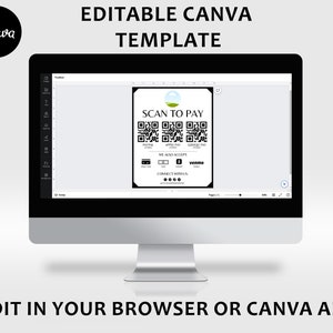 Editable Scan to Pay Sign, QR Code Sign, Printable Payment Sign, Small ...