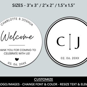 Wedding Sticker Bundle, Editable Canva Template, Printable Wedding ...