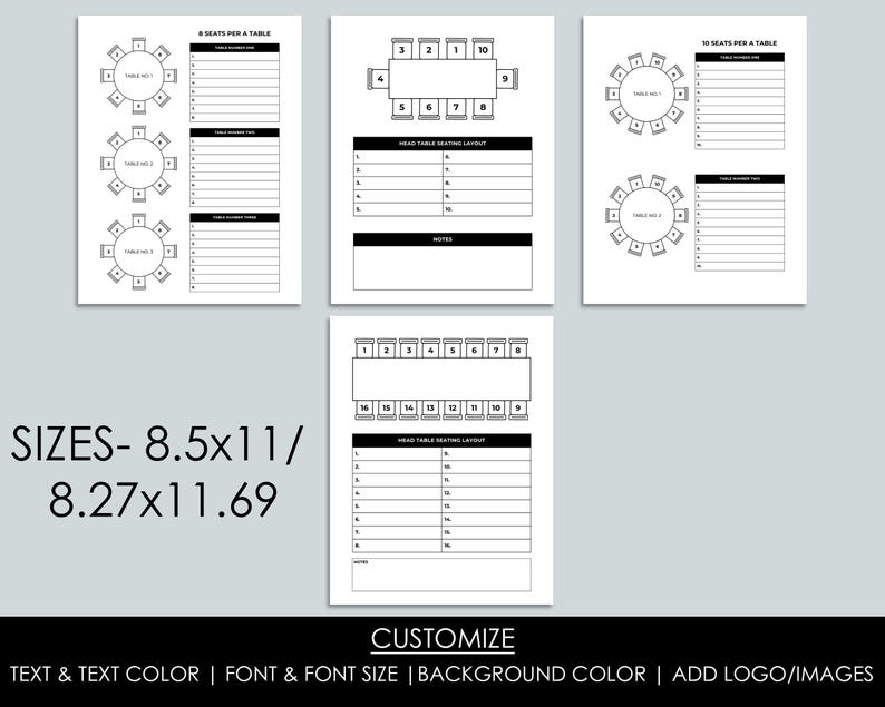 Wedding Table Seating Planner, Round Table Seating Chart, Event ...