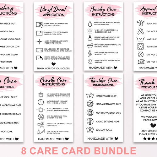 Care Card Bundle Printable Cup Care Card PNG PDF Vinyl - Etsy
