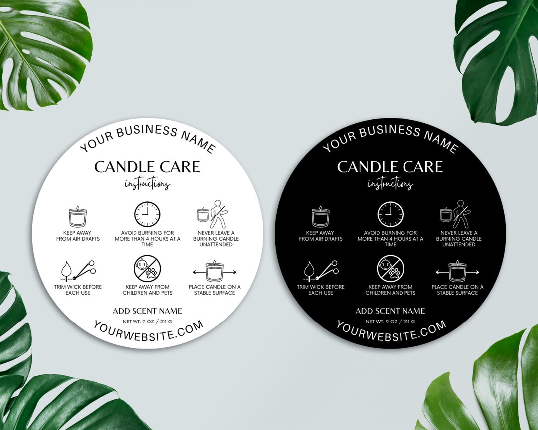Editable Candle Care Card Template, Candle Care Label, Printable Candle ...