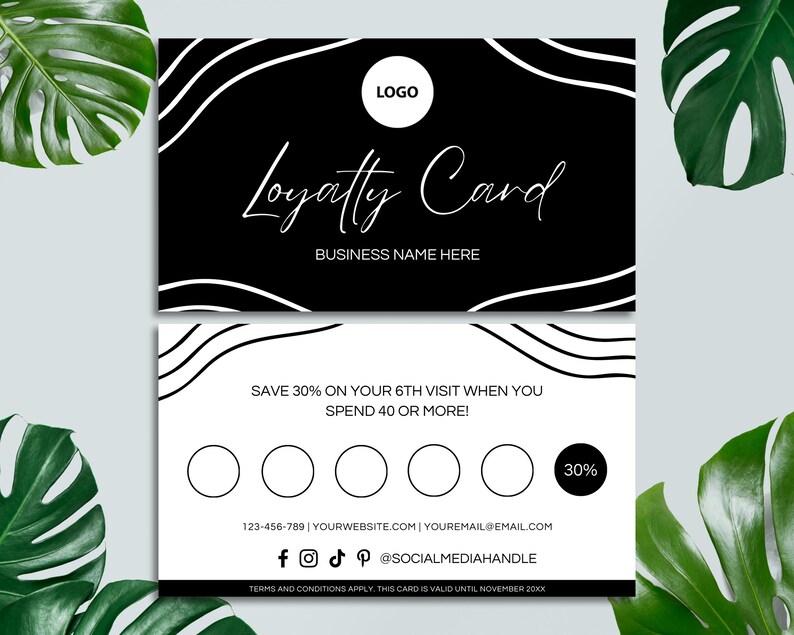 Editable Loyalty Card, Canva Template, Modern, DIY Rewards Card Design ...