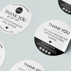 Thank You Sticker Bundle, Editable Snap and Share Label, Printable ...