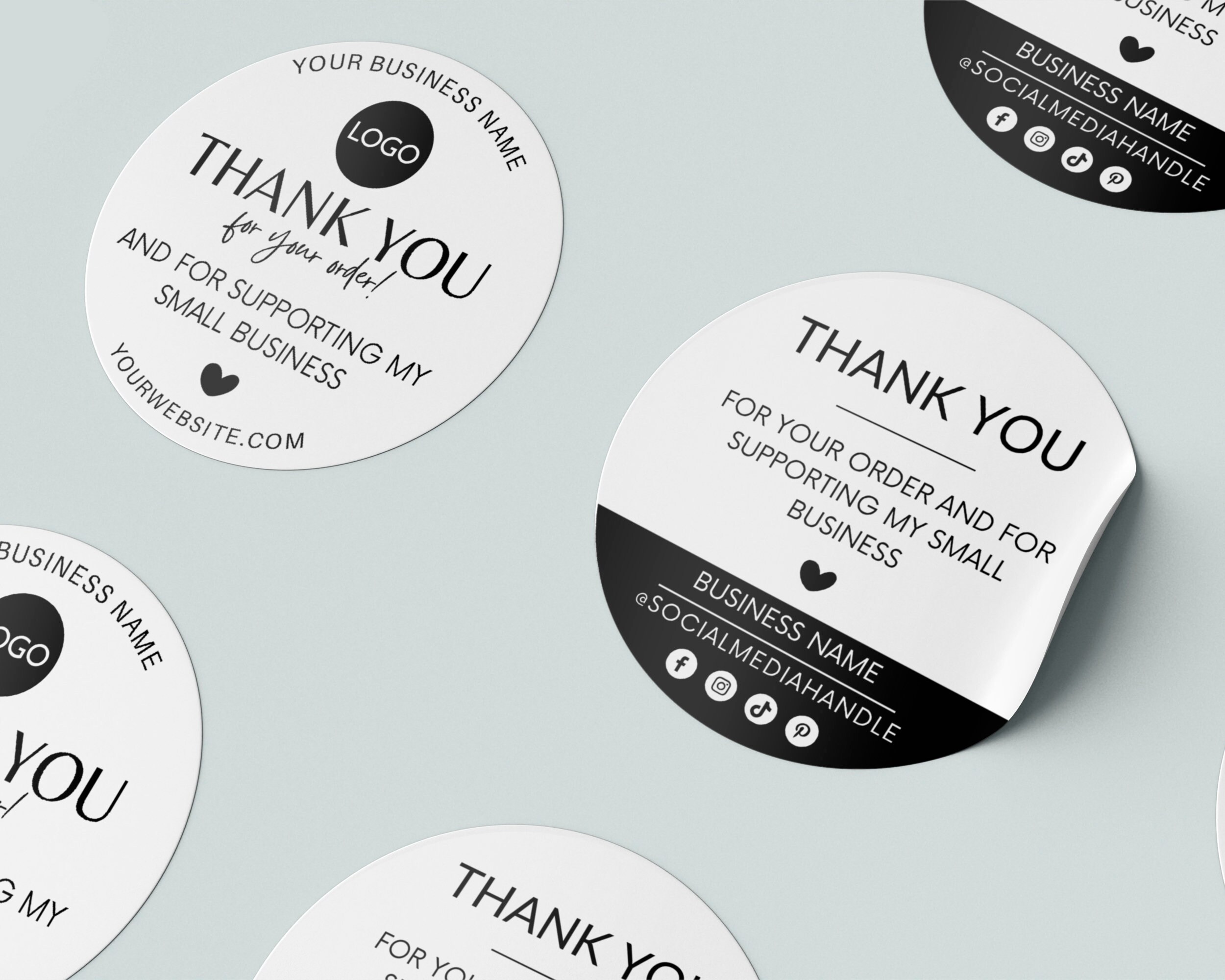 Thank You Sticker Bundle, Editable Snap and Share Label, Printable ...