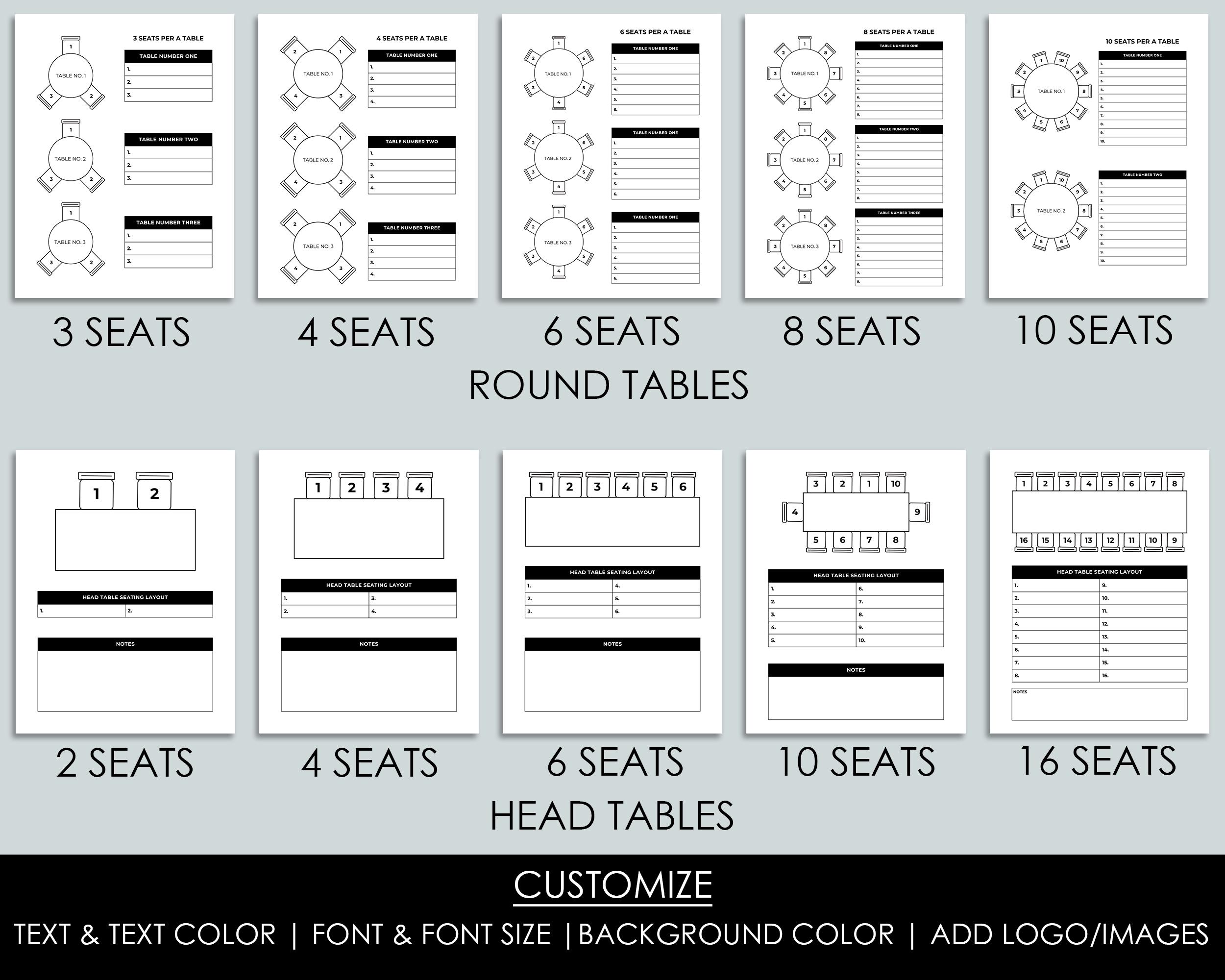 Wedding Table Seating Planner, Round Table Seating Chart, Event ...