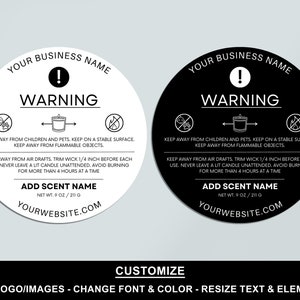Editable Candle Warning Template, Modern Candle Label Designs, Care ...