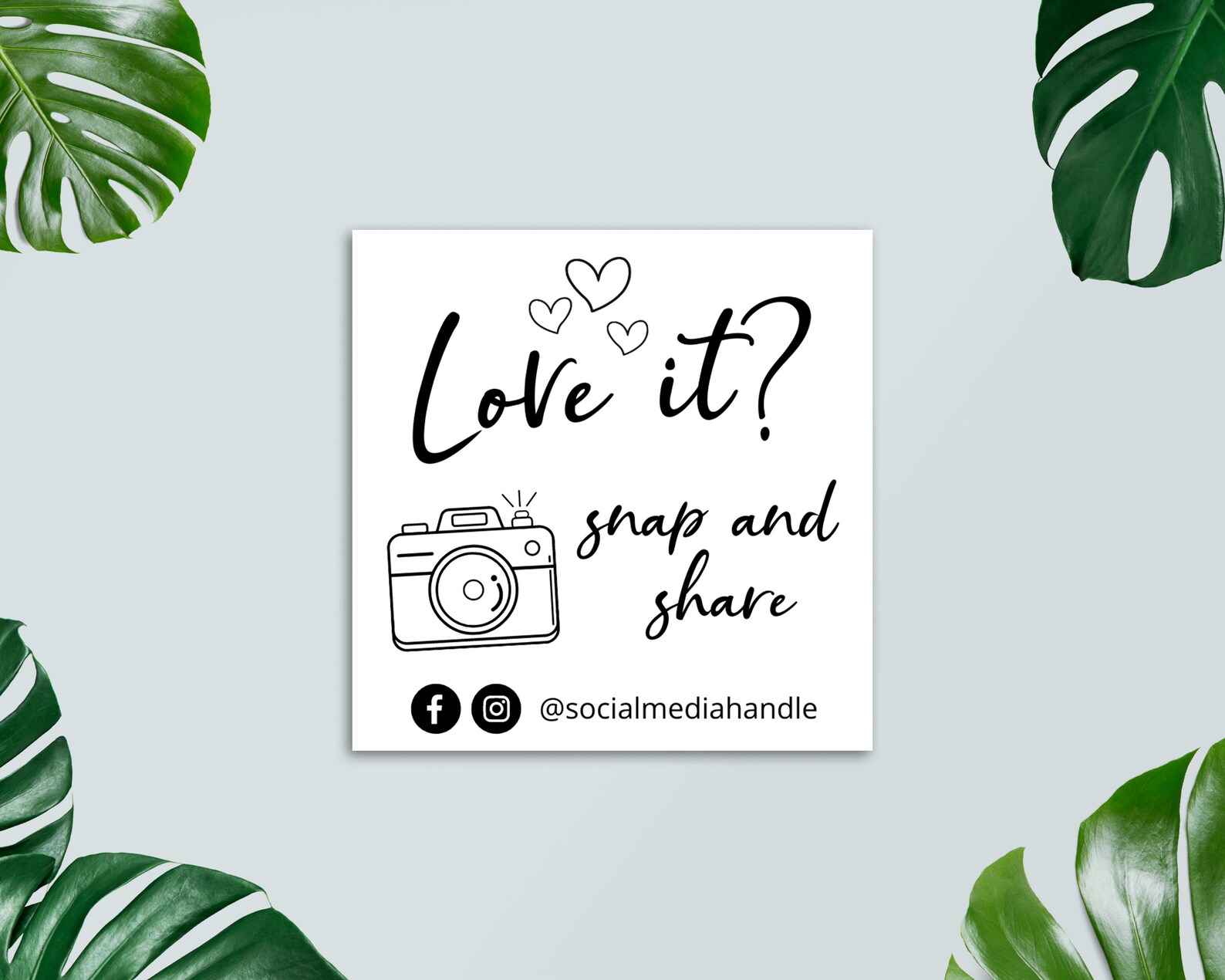 Editable Snap and Share Card Template, Small Business Packaging Inserts ...