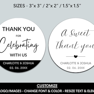 Wedding Sticker Bundle, Editable Canva Template, Printable Wedding ...