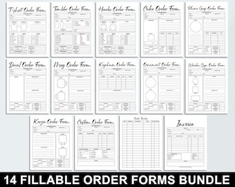 Editable Small Business Bundle Order Form Invoice Order - Etsy