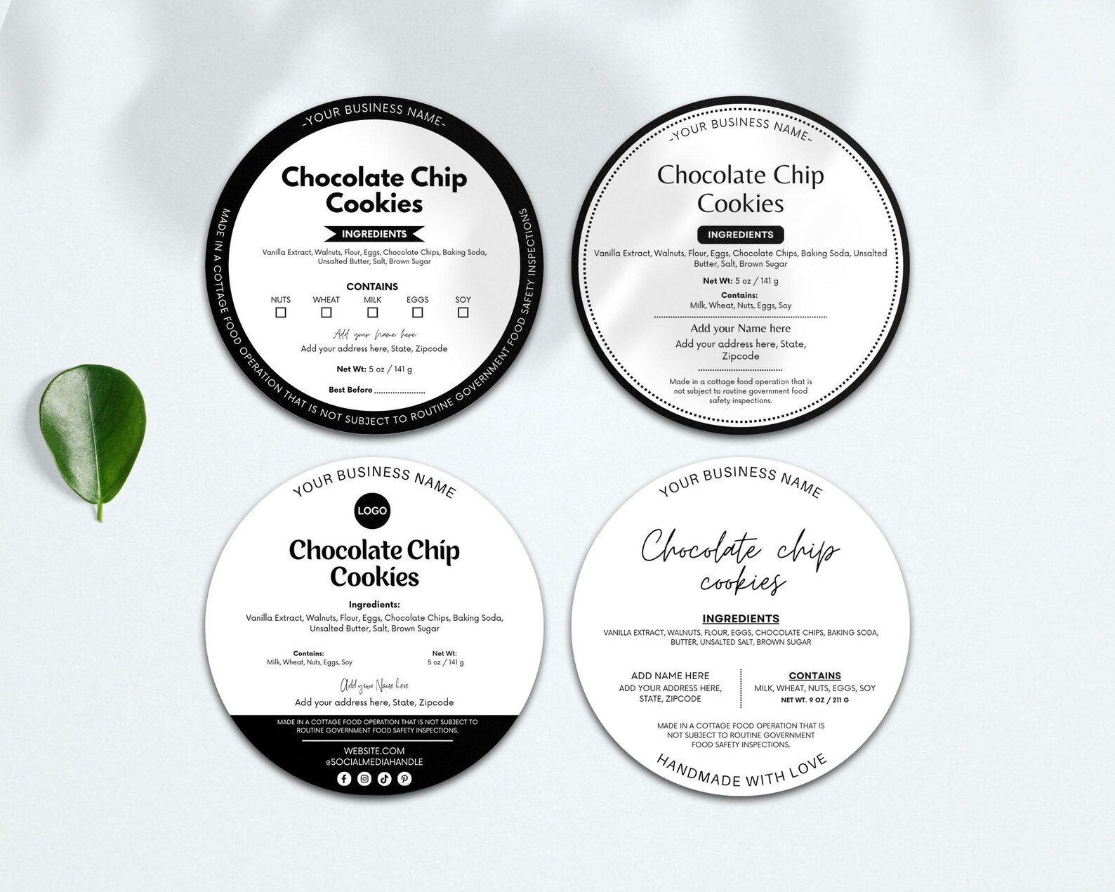 Editable Cottage Food Label Bundle, Printable Food Label, Ingredient ...
