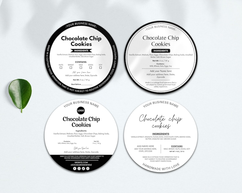 Editable Cottage Food Label Bundle, Printable Food Label, Ingredient ...