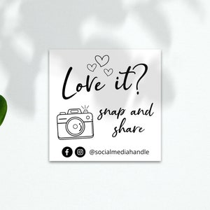 Editable Snap and Share Card Template, Small Business Packaging Inserts ...