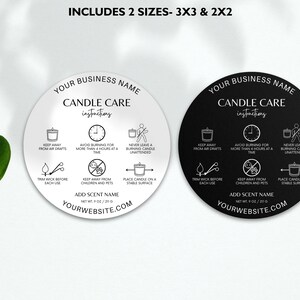 Editable Candle Care Card Template, Candle Care Label, Printable Candle ...