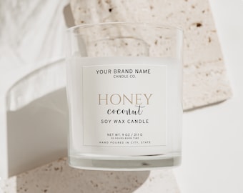 Editable Candle Label Template, Printable Candle Label, DIY Candle ...