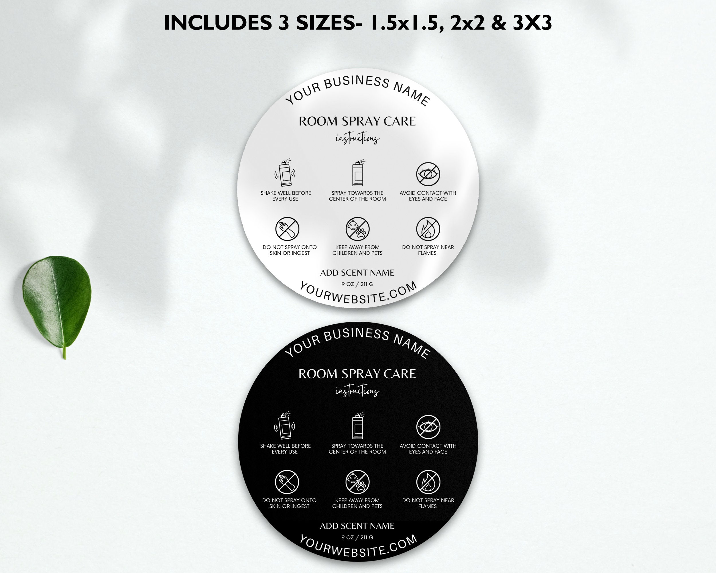 Editable Room Spray Care Card, Room Spray Label, Printable Room Spray ...