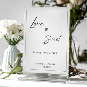 Modern Love is Sweet Sign, Dessert Table Sign, Editable Wedding Sign ...
