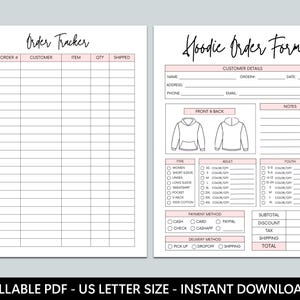 Fillable Small Business Forms Bundle, Printable Order Forms, Invoice ...