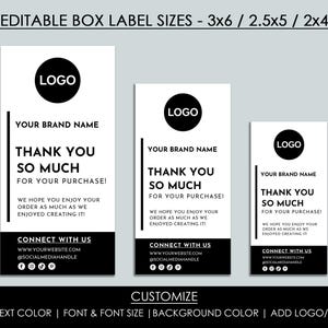 Editable Box Label Template, Packaging Insert Design, Custom Packaging ...