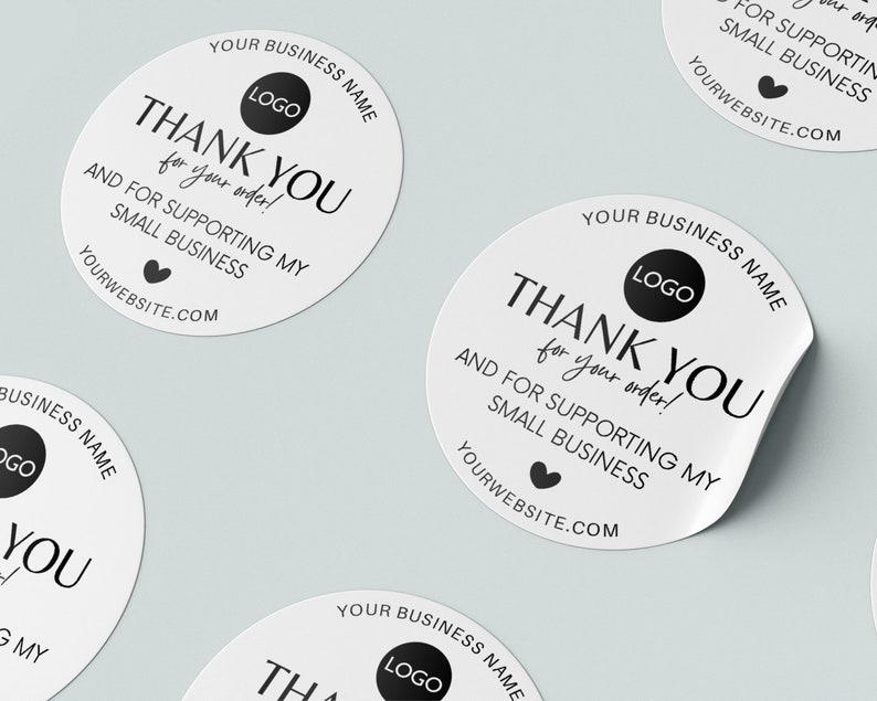 Editable Thank You Sticker Thank You Label Template Thank - Etsy